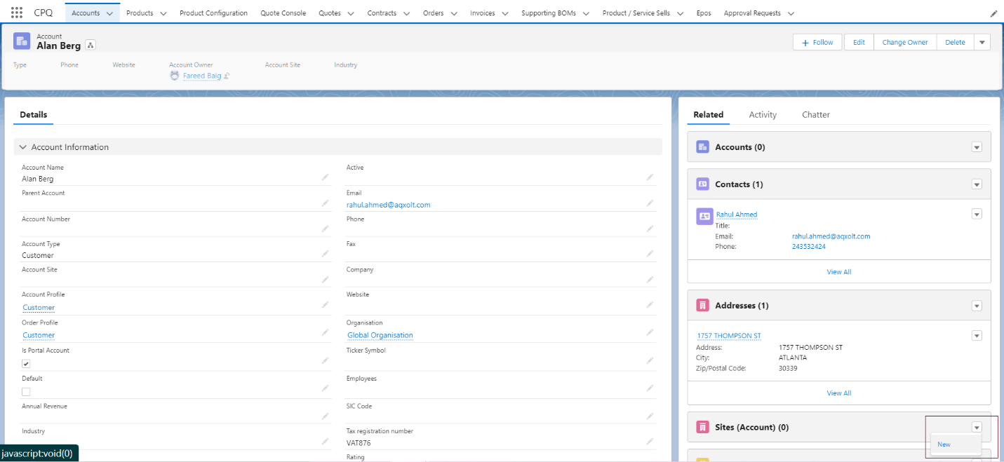 Site implementation for the Customer – Support Axolt